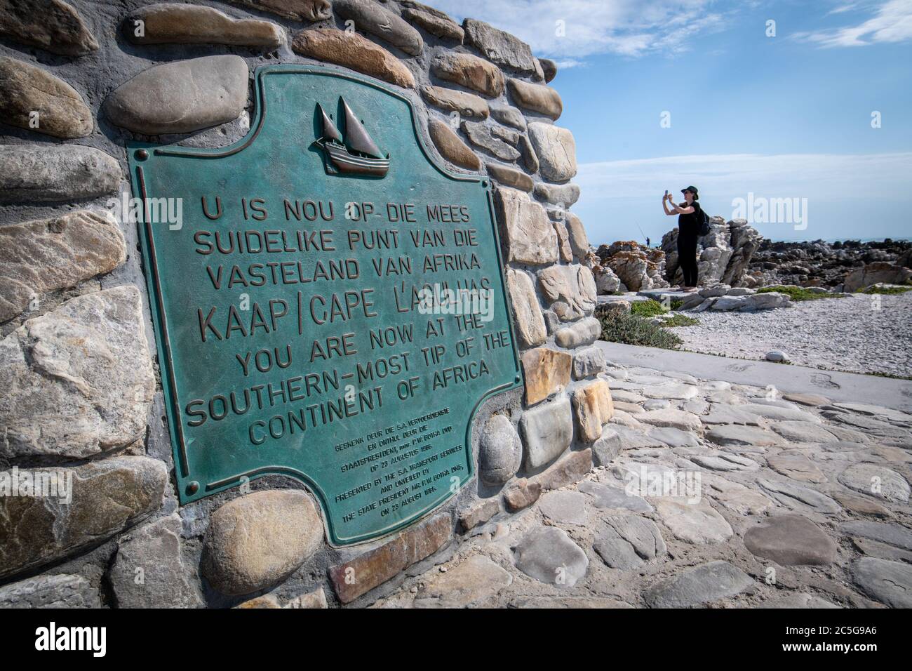 Cape Agulhas, the geographic southern tip of the African continent and ...