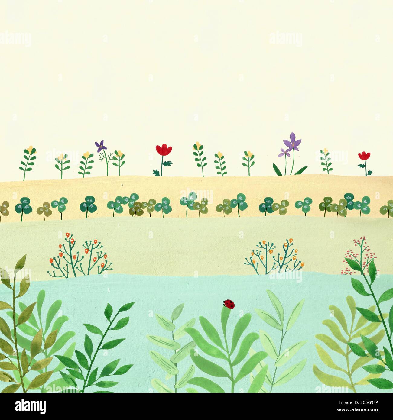 Watercolor landscape retro Stock Vector Images - Alamy