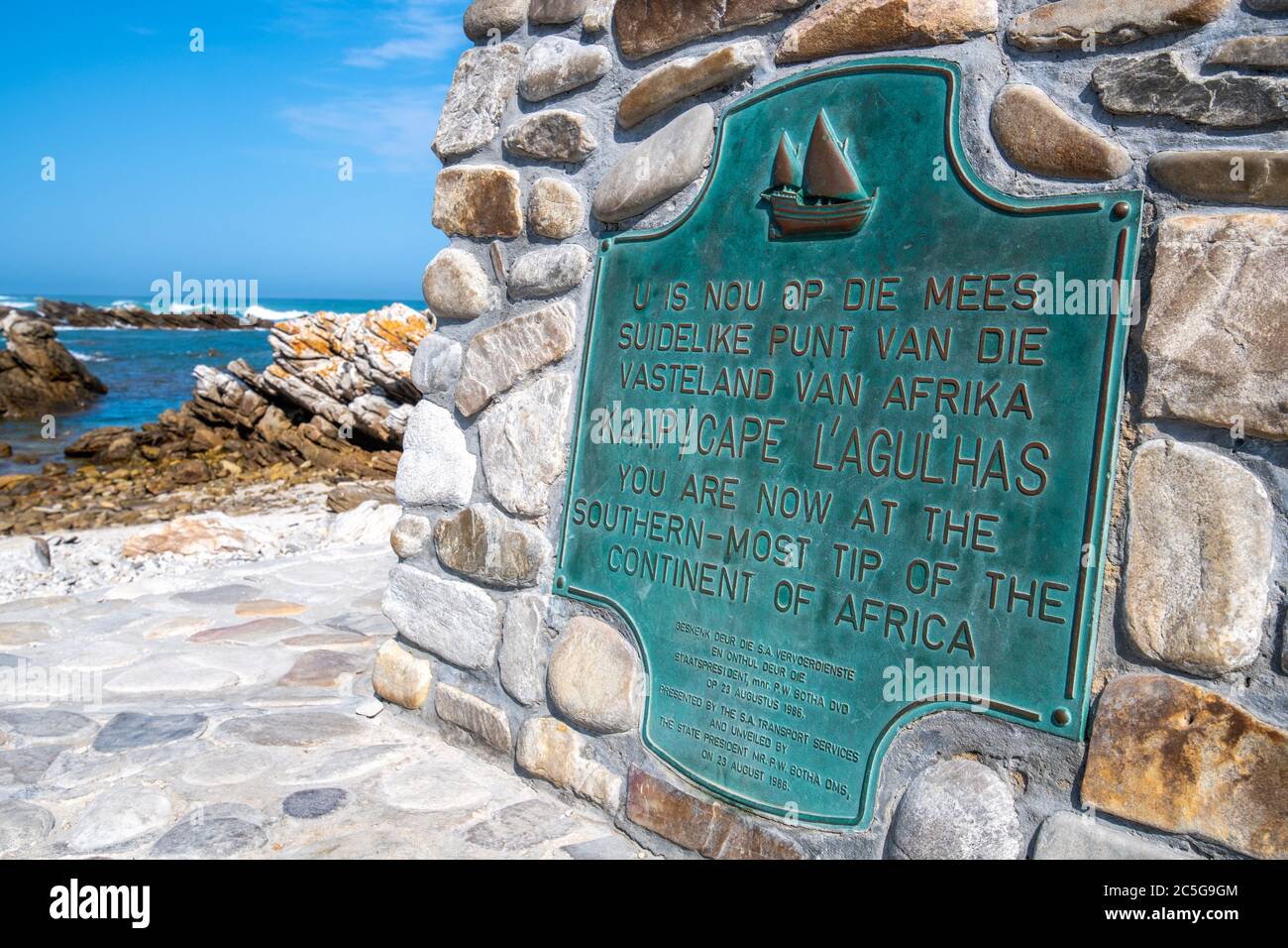 Cape Agulhas, the geographic southern tip of the African continent and ...