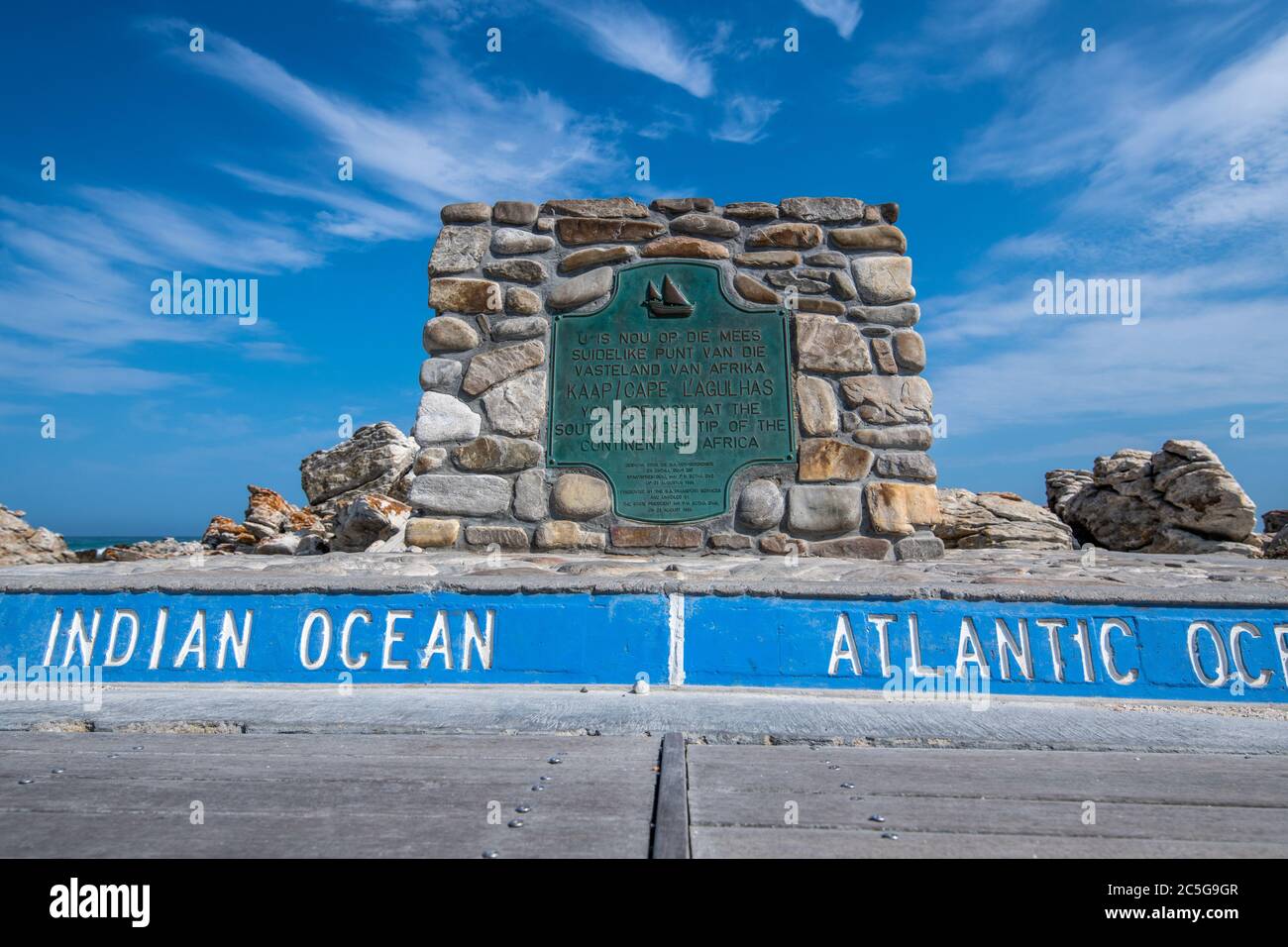 Cape Agulhas, the geographic southern tip of the African continent and ...