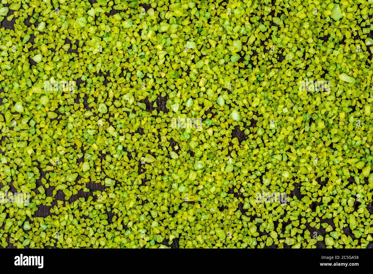 Top view of sea salt on a black background Stock Photo - Alamy