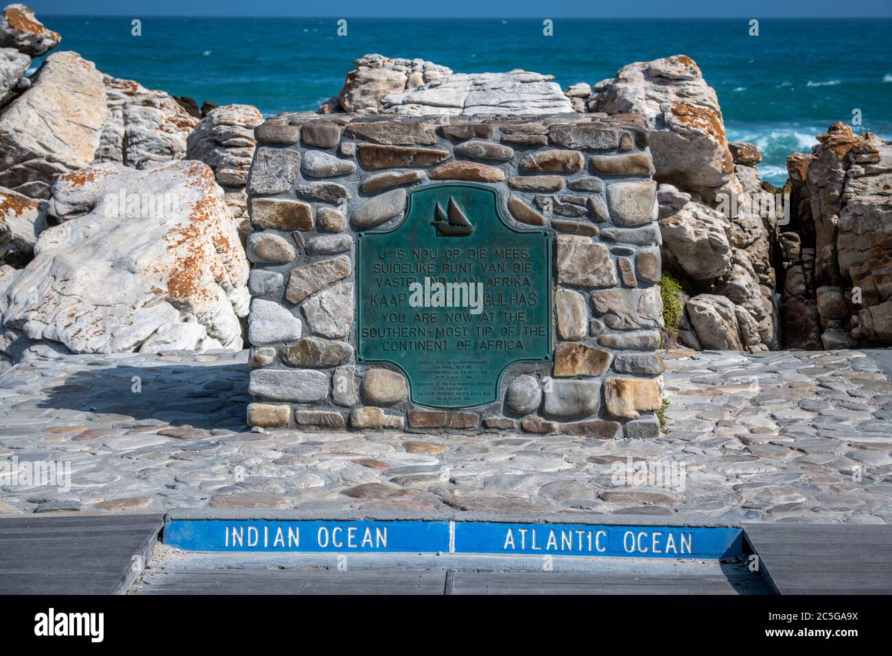 Cape Agulhas, the geographic southern tip of the African continent and ...