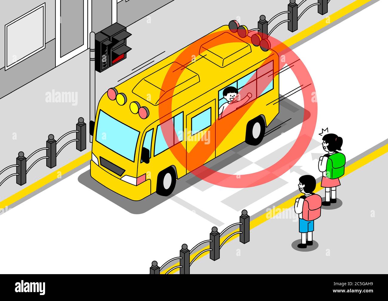 Children traffic safety concept illustration 010 Stock Vector Image ...