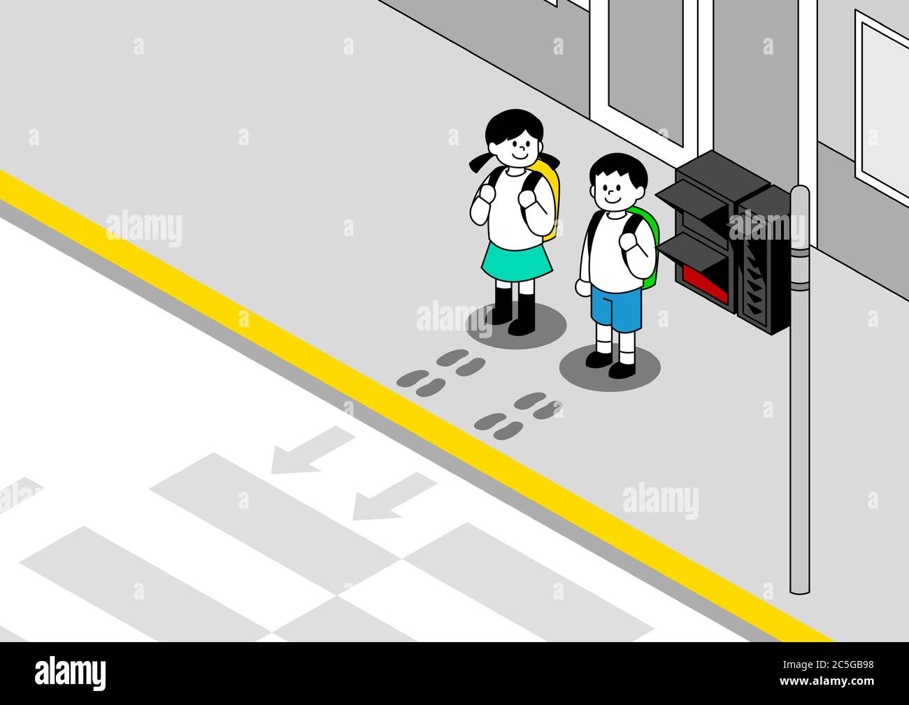 Children traffic safety concept illustration 003 Stock Vector Image ...