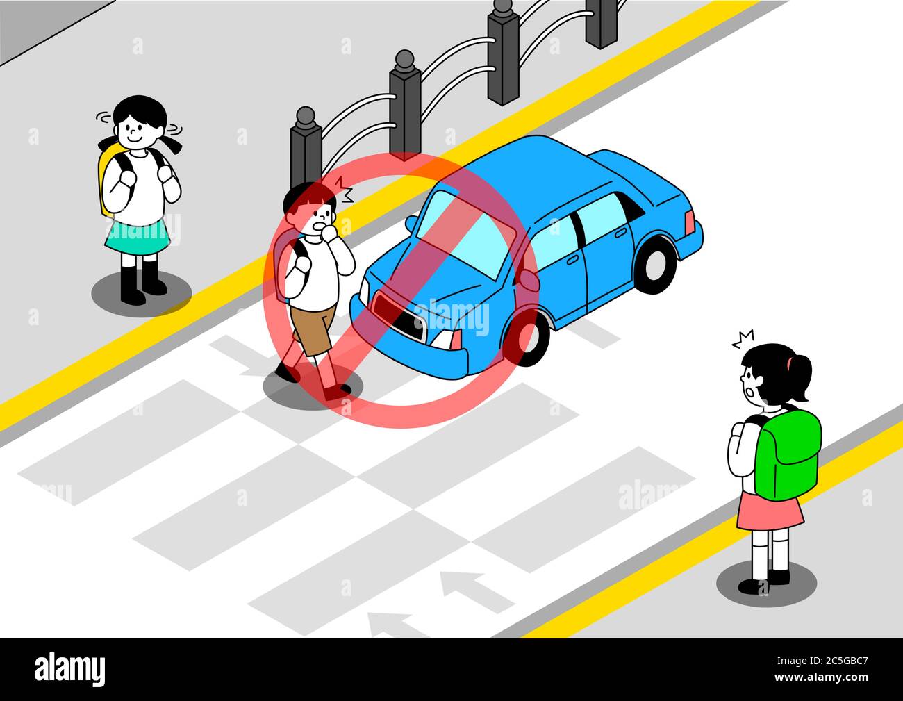 Children traffic safety concept illustration 004 Stock Vector Image ...