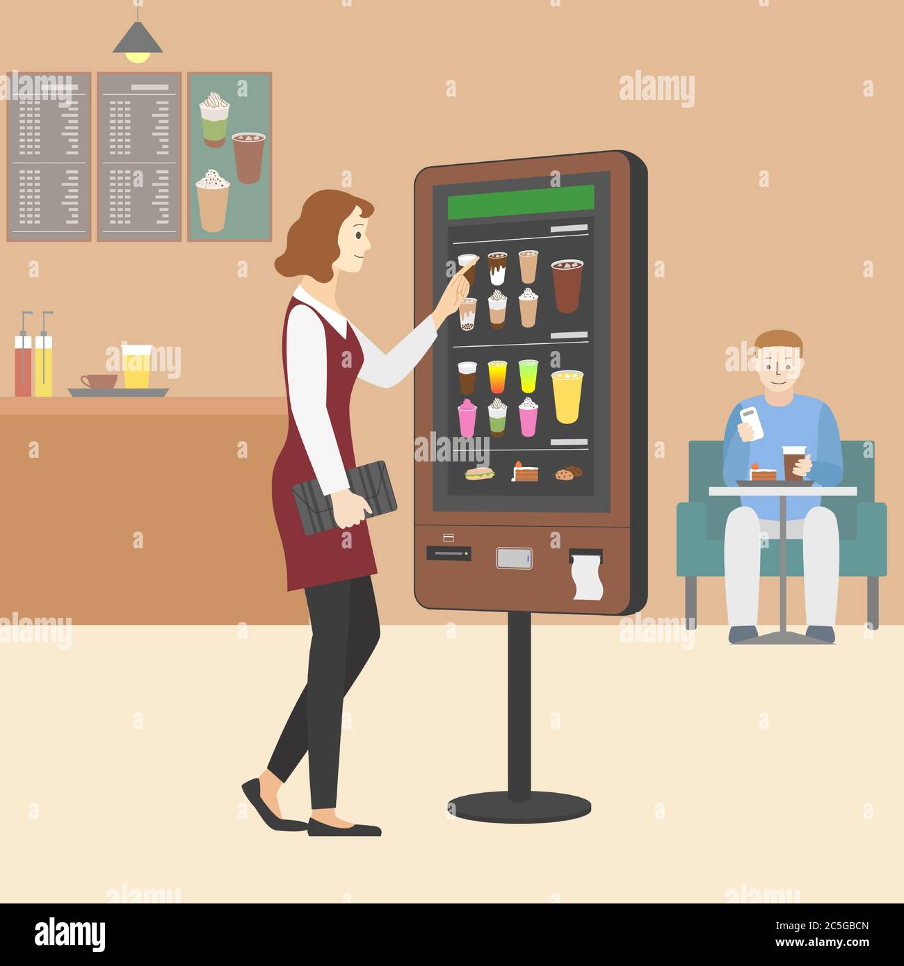 Self service counter Stock Vector Images - Alamy