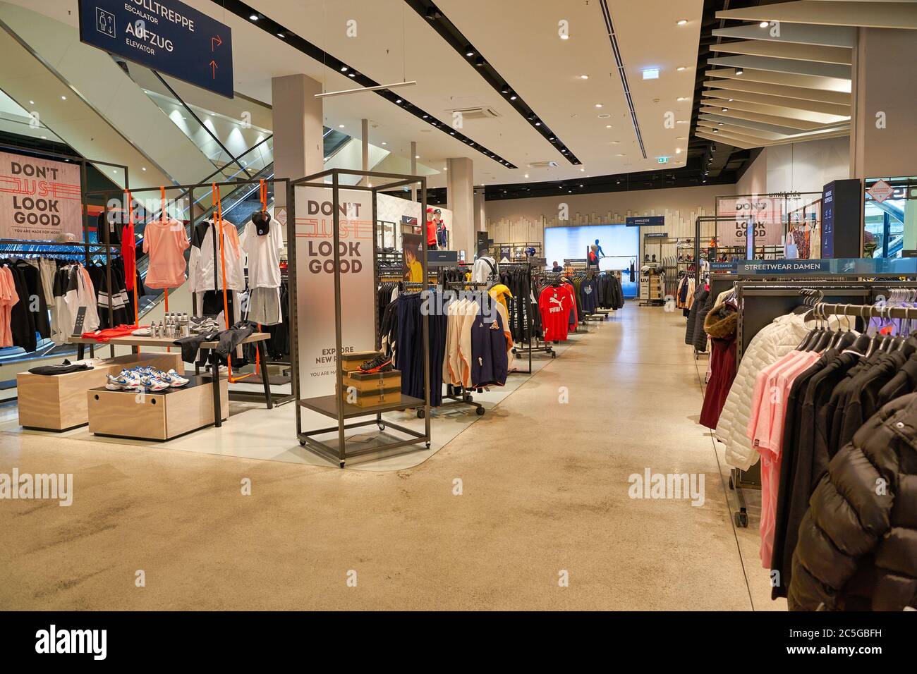 BERLIN, GERMANY - CIRCA SEPTEMBER, 2019: interior shot of Sportscheck ...
