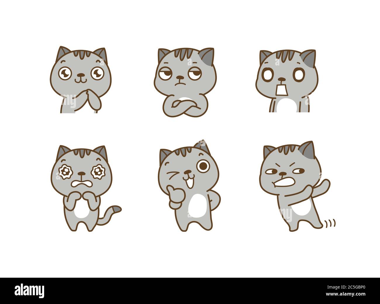 Cartoon animals emoticon kawaii hi-res stock photography and images - Alamy