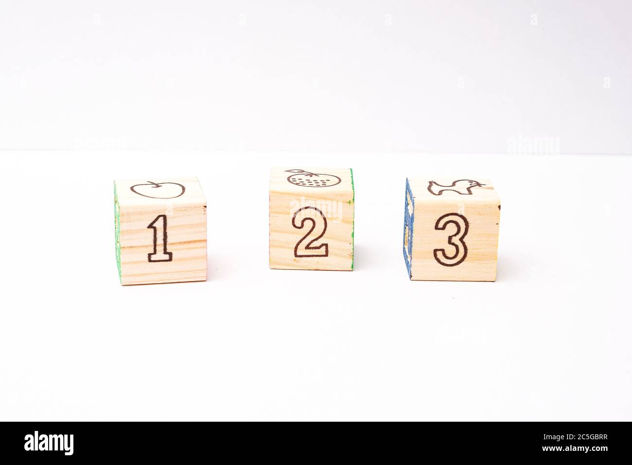 123 blocks arranged in stack, education and kids background Stock Photo ...