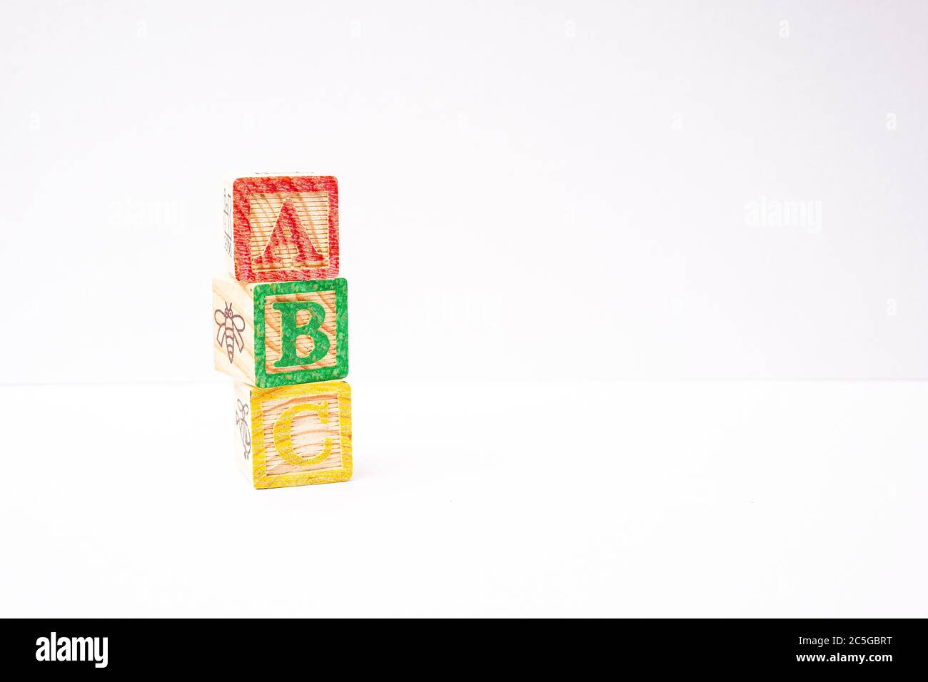 ABC blocks arranged in stack, education and kids background Stock Photo ...