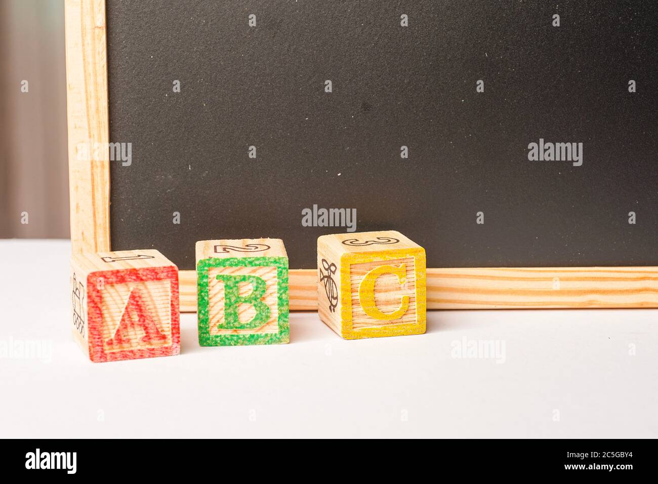 ABC blocks arranged in stack, education and kids background Stock Photo ...