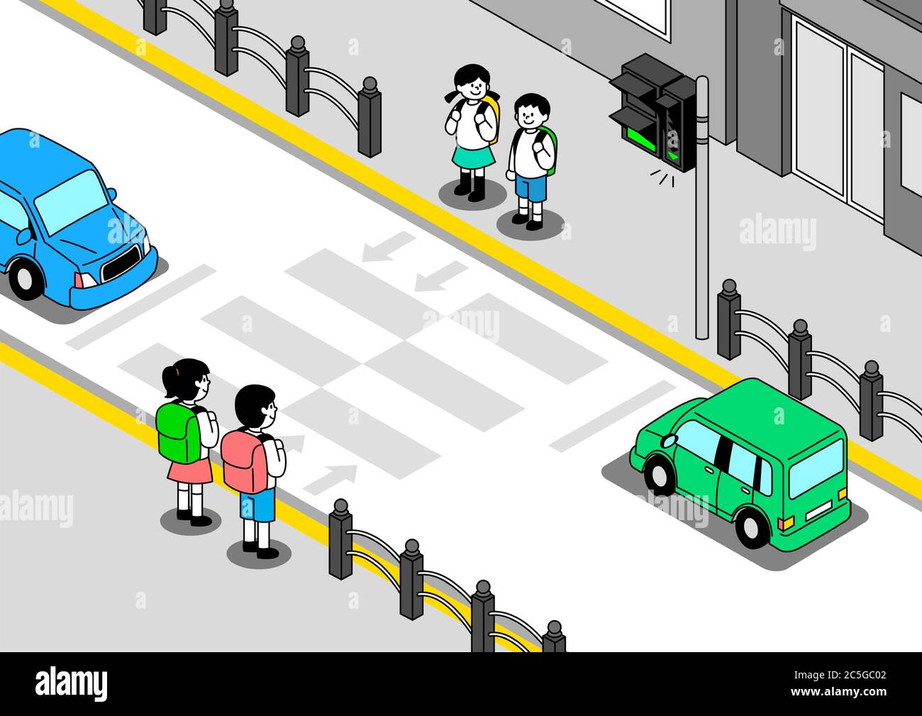 Children traffic safety concept illustration 006 Stock Vector Image ...