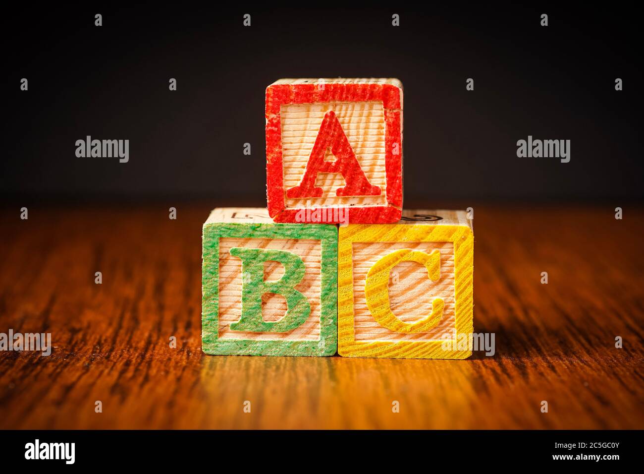 ABC blocks arranged in stack, education and kids background Stock Photo ...