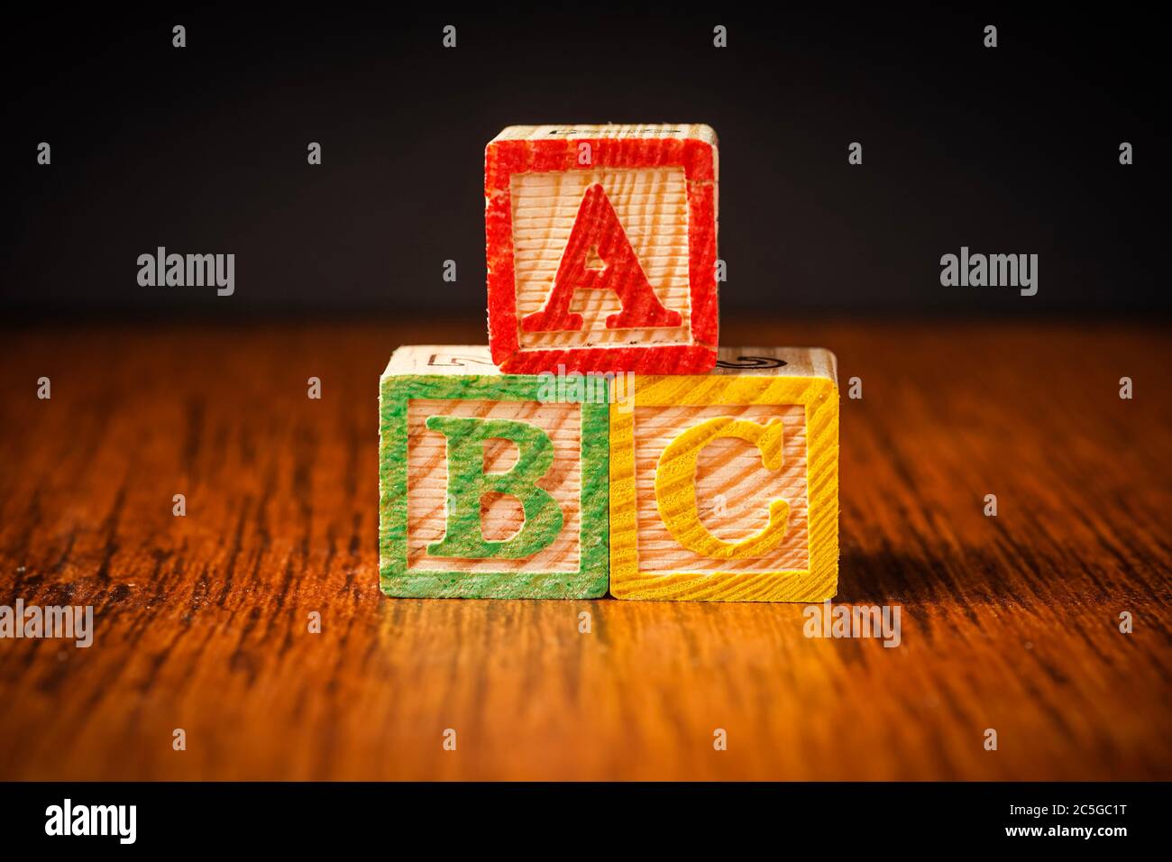 ABC blocks arranged in stack, education and kids background Stock Photo ...