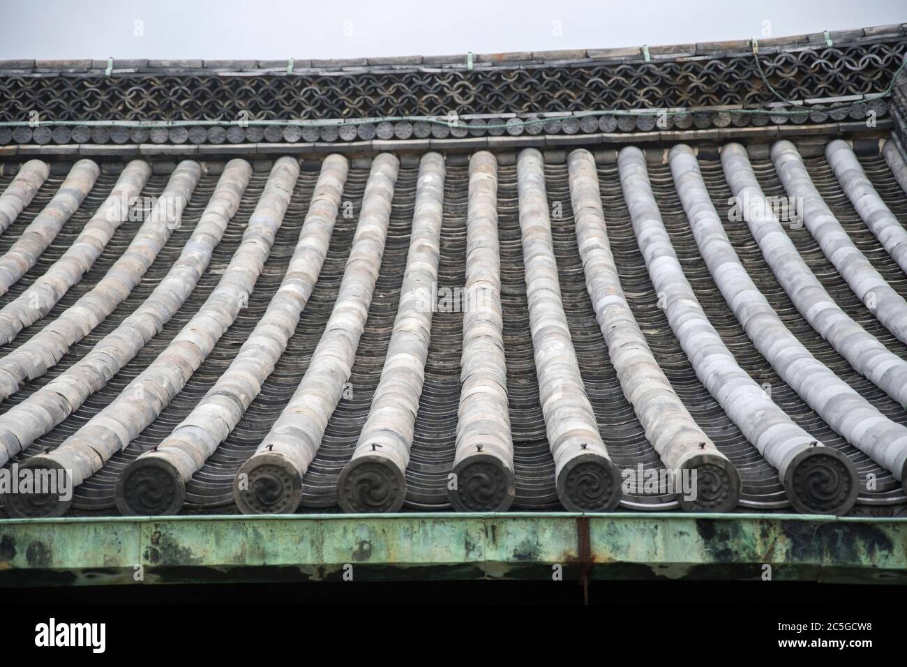 Japanese style traditional house roof in Nijo castle, Kyoto Stock Photo ...