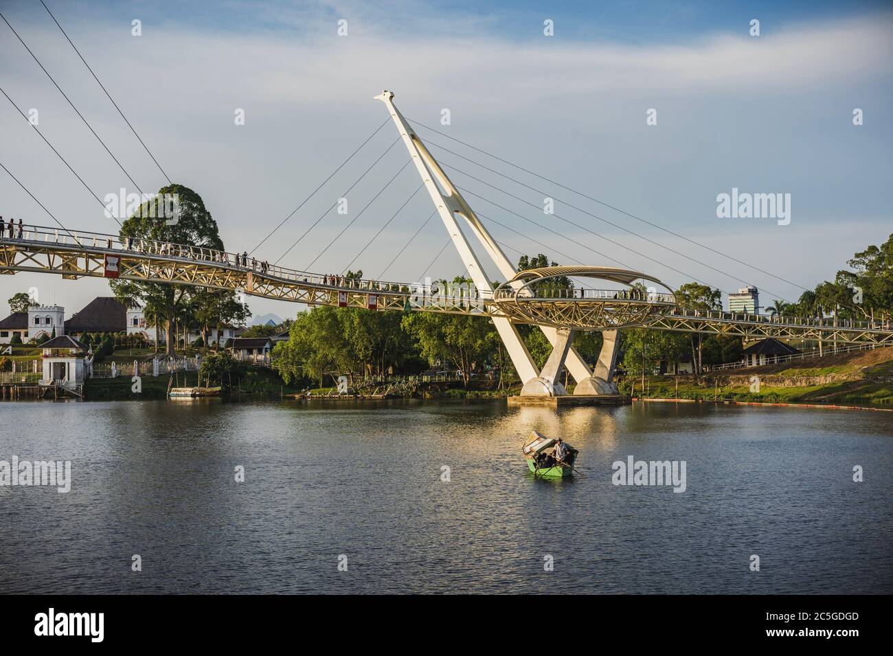 The Darul Hana Bridge in Kuching Waterfront, Sarawak, Malaysia Stock ...
