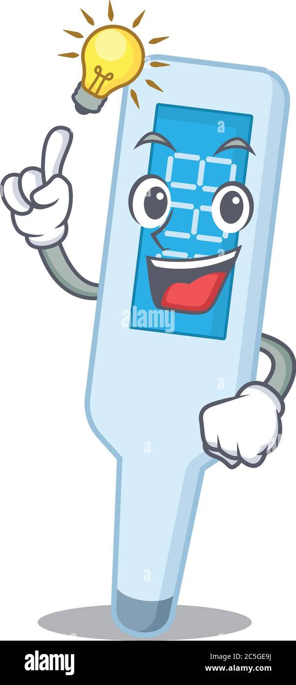 genius digital thermometer Mascot character has an idea gesture Stock ...