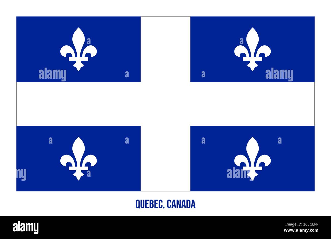 Quebec Flag Vector Illustration on White Background. Provinces Flag of ...
