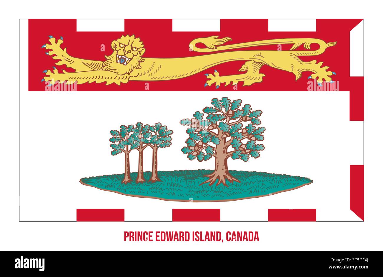 Prince Edward Island Flag Vector Illustration on White Background ...