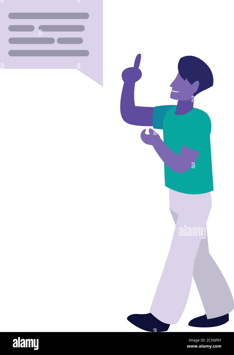 successful business man giving message vector illustration desing Stock ...