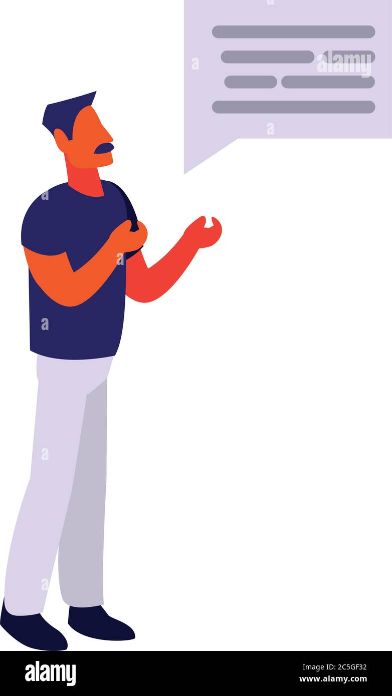 successful business man giving message vector illustration desing Stock ...