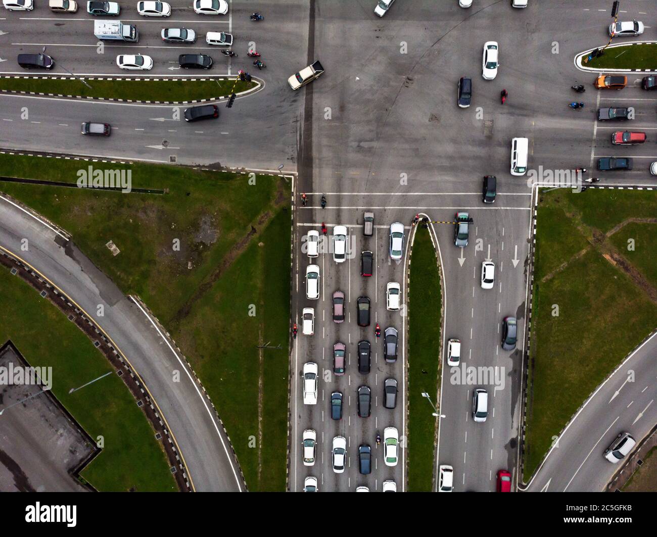 Aerial motorway intersection uk hi-res stock photography and images - Alamy