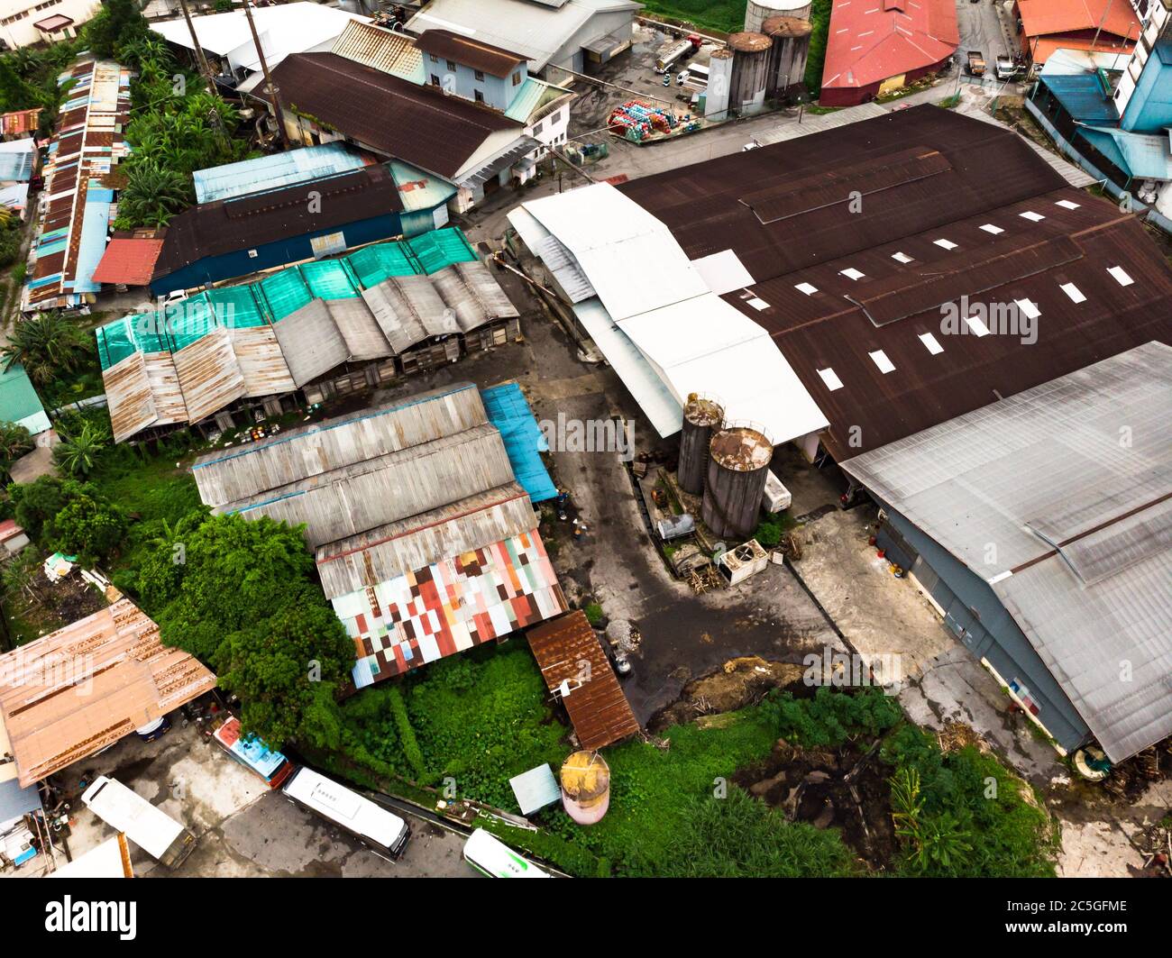 aerial view of a factory area Stock Photo - Alamy