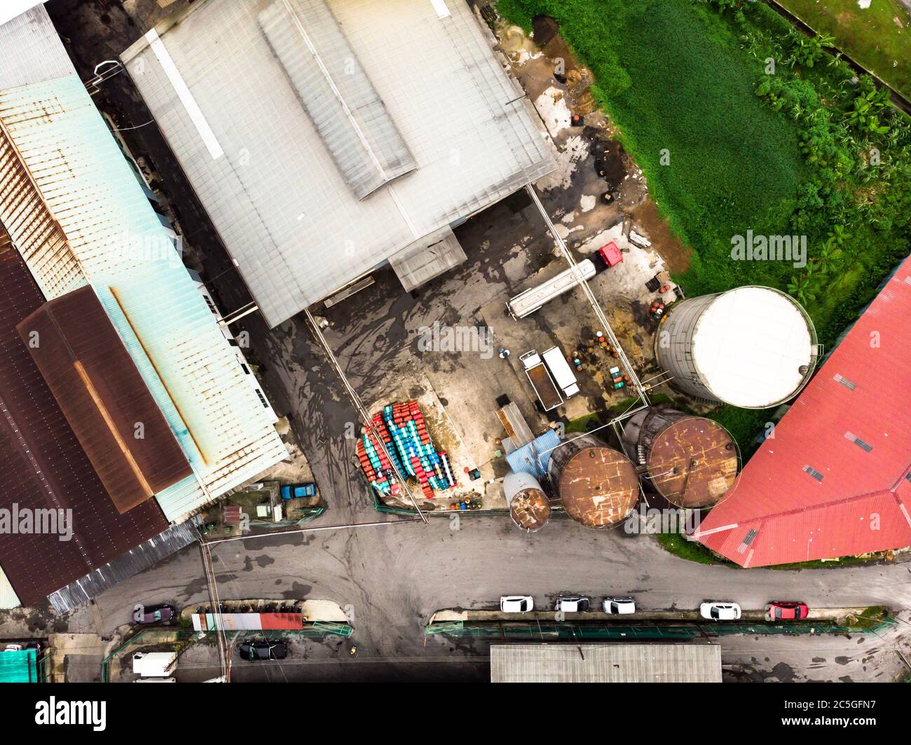 aerial view of a factory area Stock Photo - Alamy