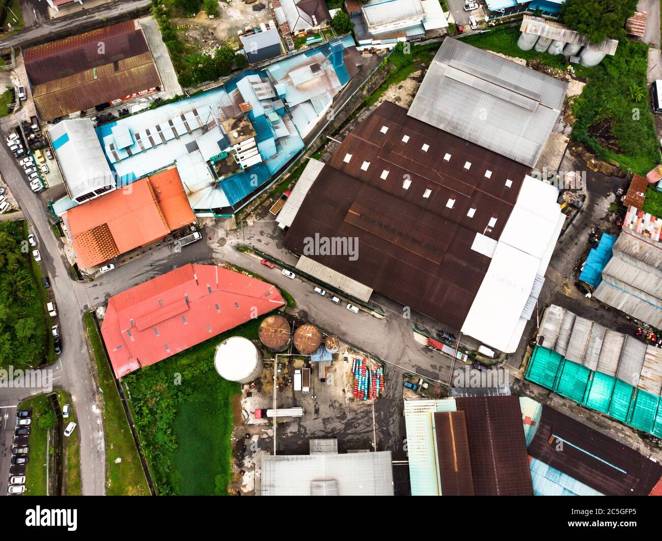 aerial view of a factory area Stock Photo - Alamy