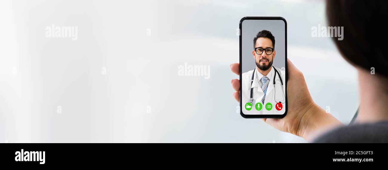Doctor video call patient hi-res stock photography and images - Alamy