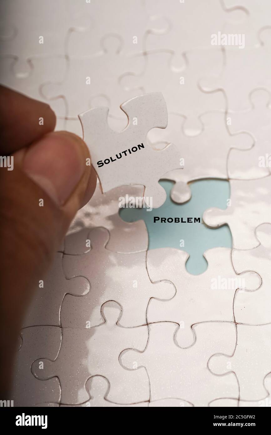 Problem solving or solution concept. Problem and solution wordings on ...