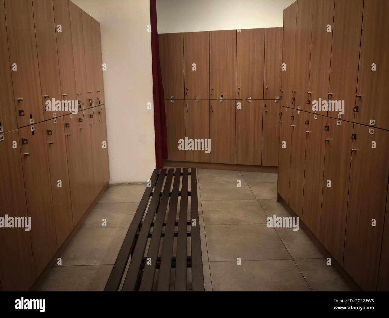 the interior of a changing/locker room of a gymnasium Stock Photo - Alamy