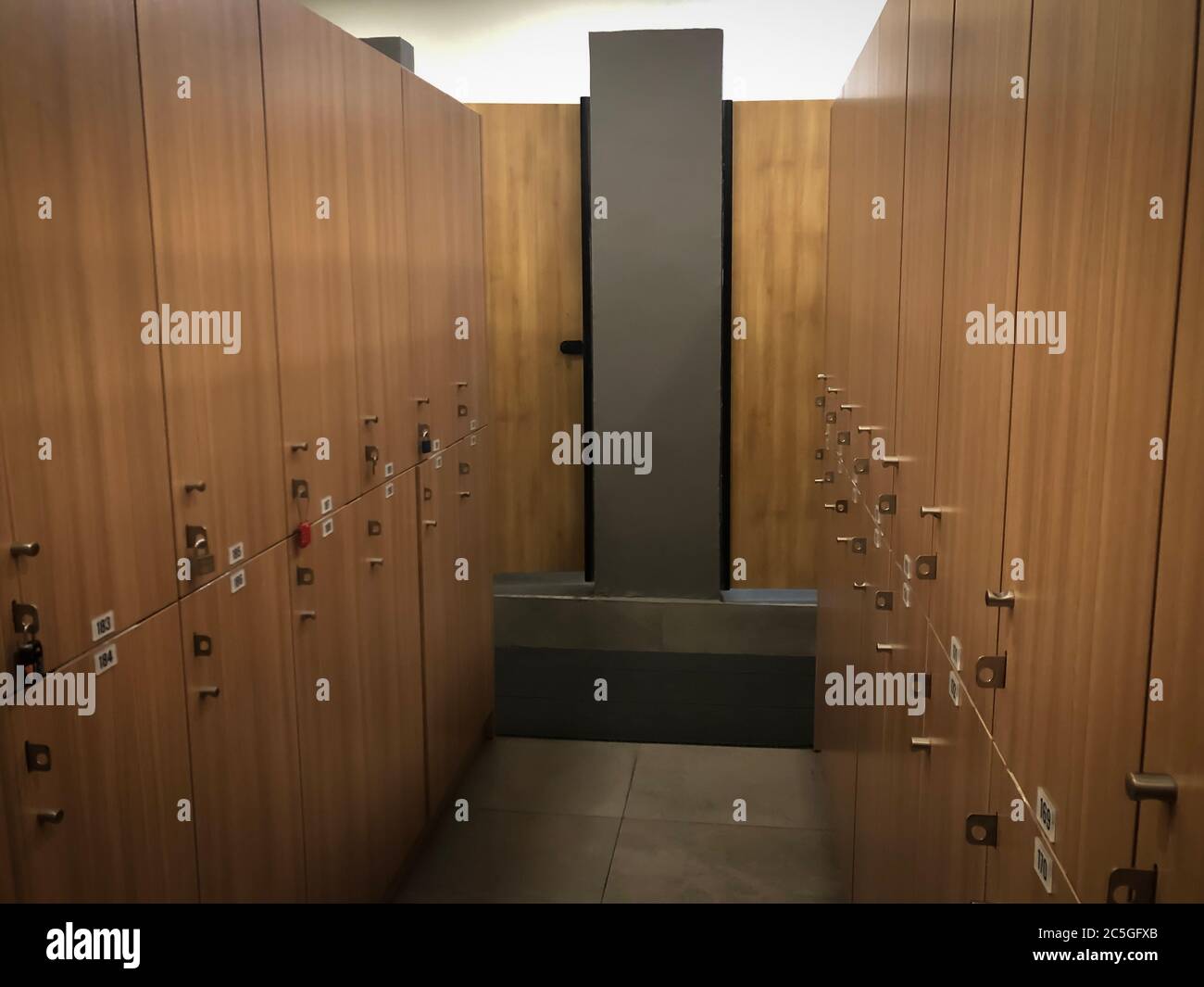 the interior of a changing/locker room of a gymnasium Stock Photo - Alamy