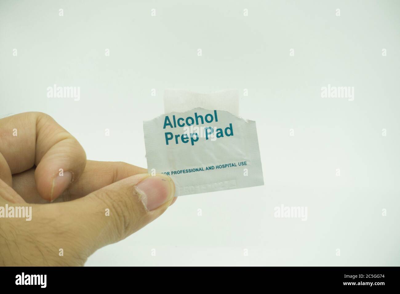 alcohol swab, isolated, used to sterilized skin area prior to injection ...