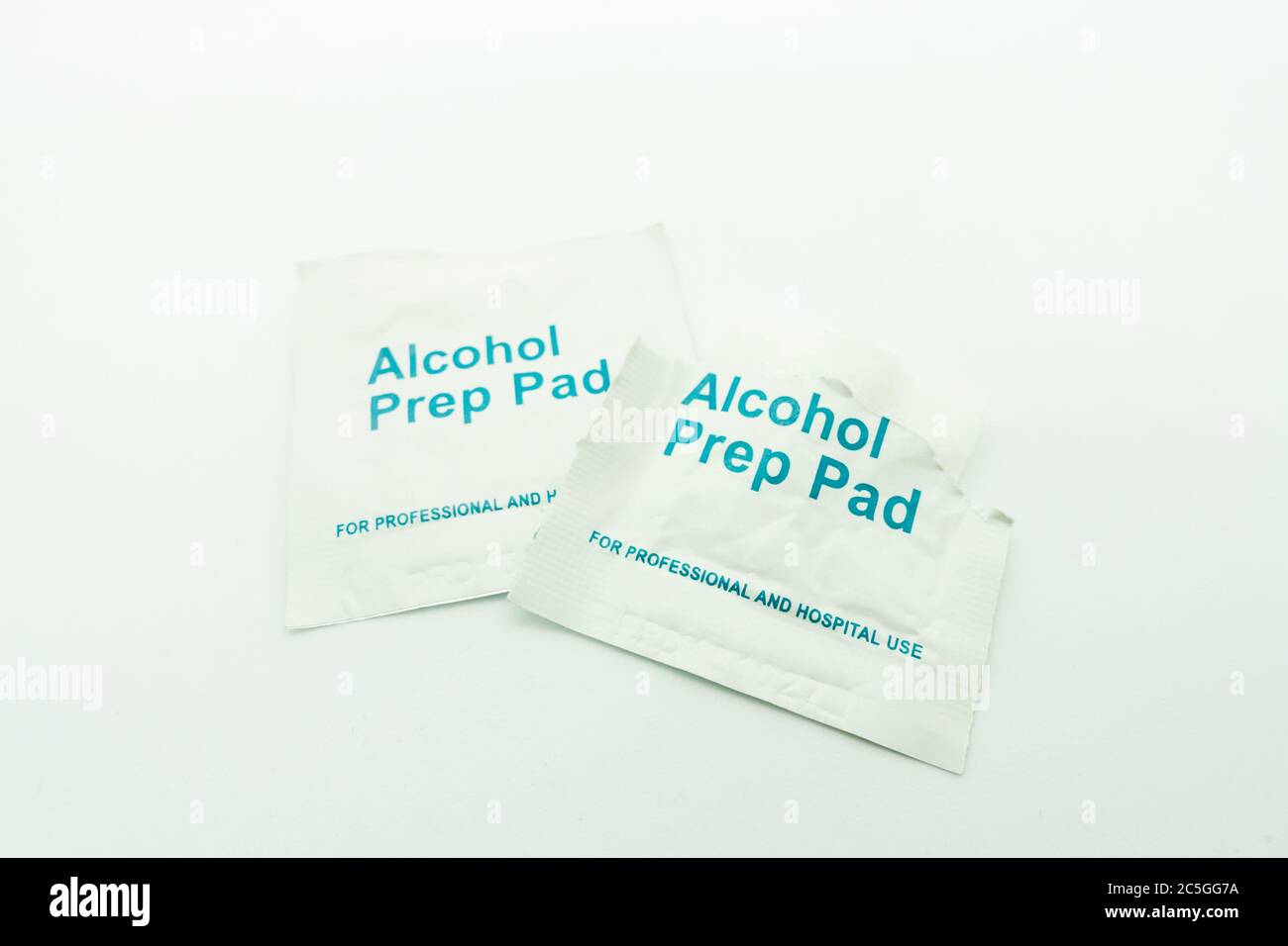 alcohol swab, isolated, used to sterilized skin area prior to injection ...