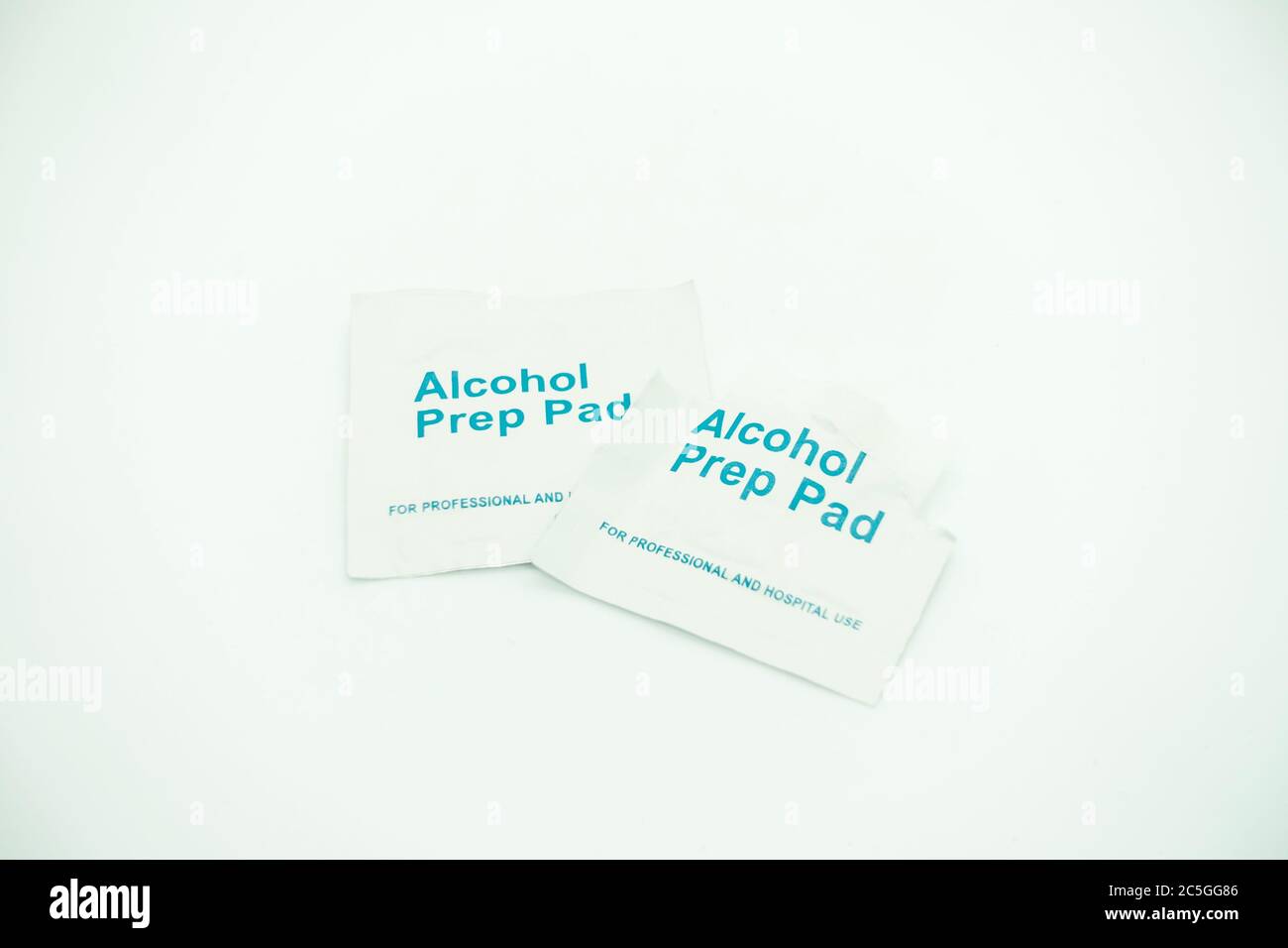 alcohol swab, isolated, used to sterilized skin area prior to injection ...