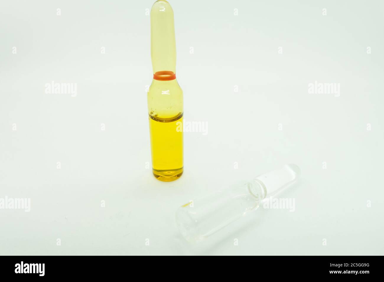 Medication ampoules for Intravenous injections on isolated white ...