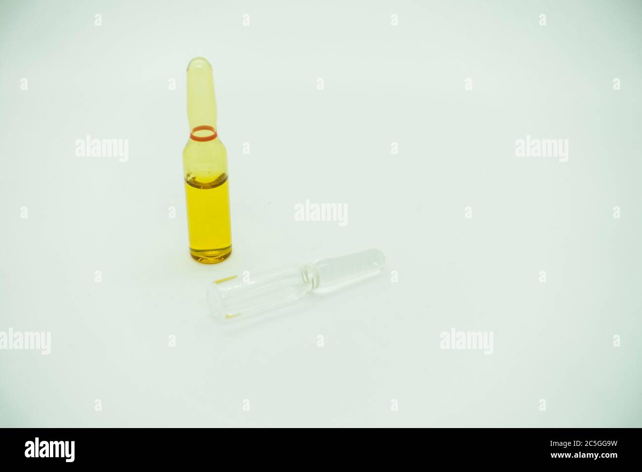 Medication ampoules for Intravenous injections on isolated white ...