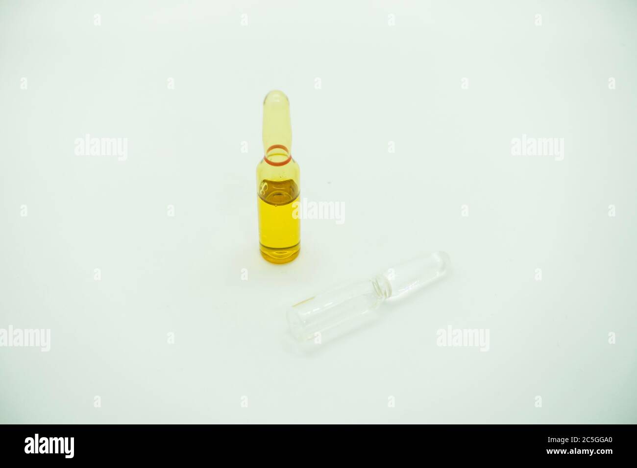 Medication ampoules for Intravenous injections on isolated white ...