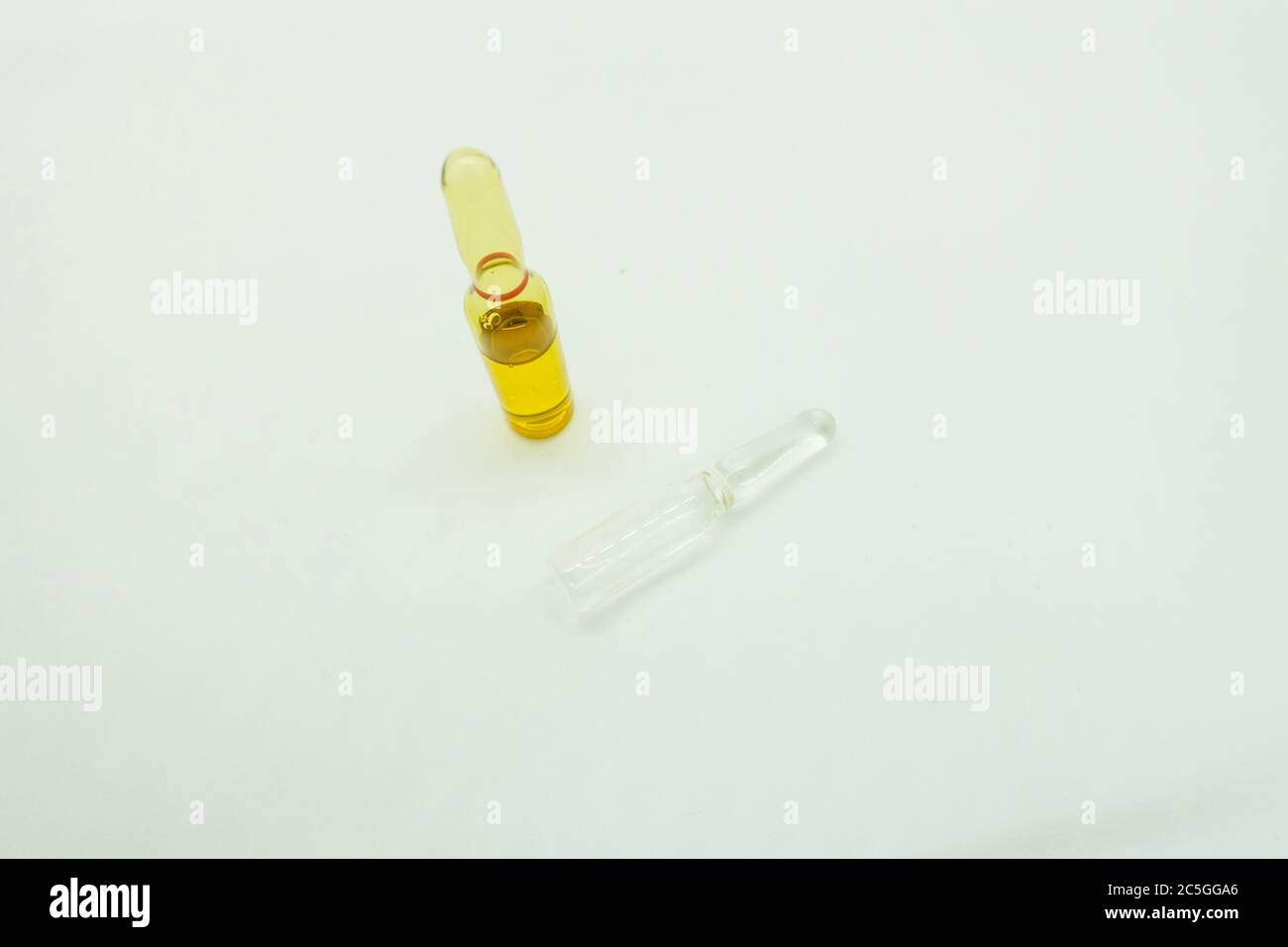 Medication ampoules for Intravenous injections on isolated white ...