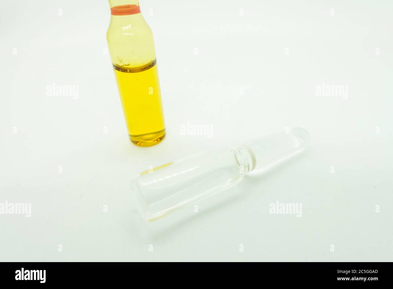 Medication ampoules for Intravenous injections on isolated white ...
