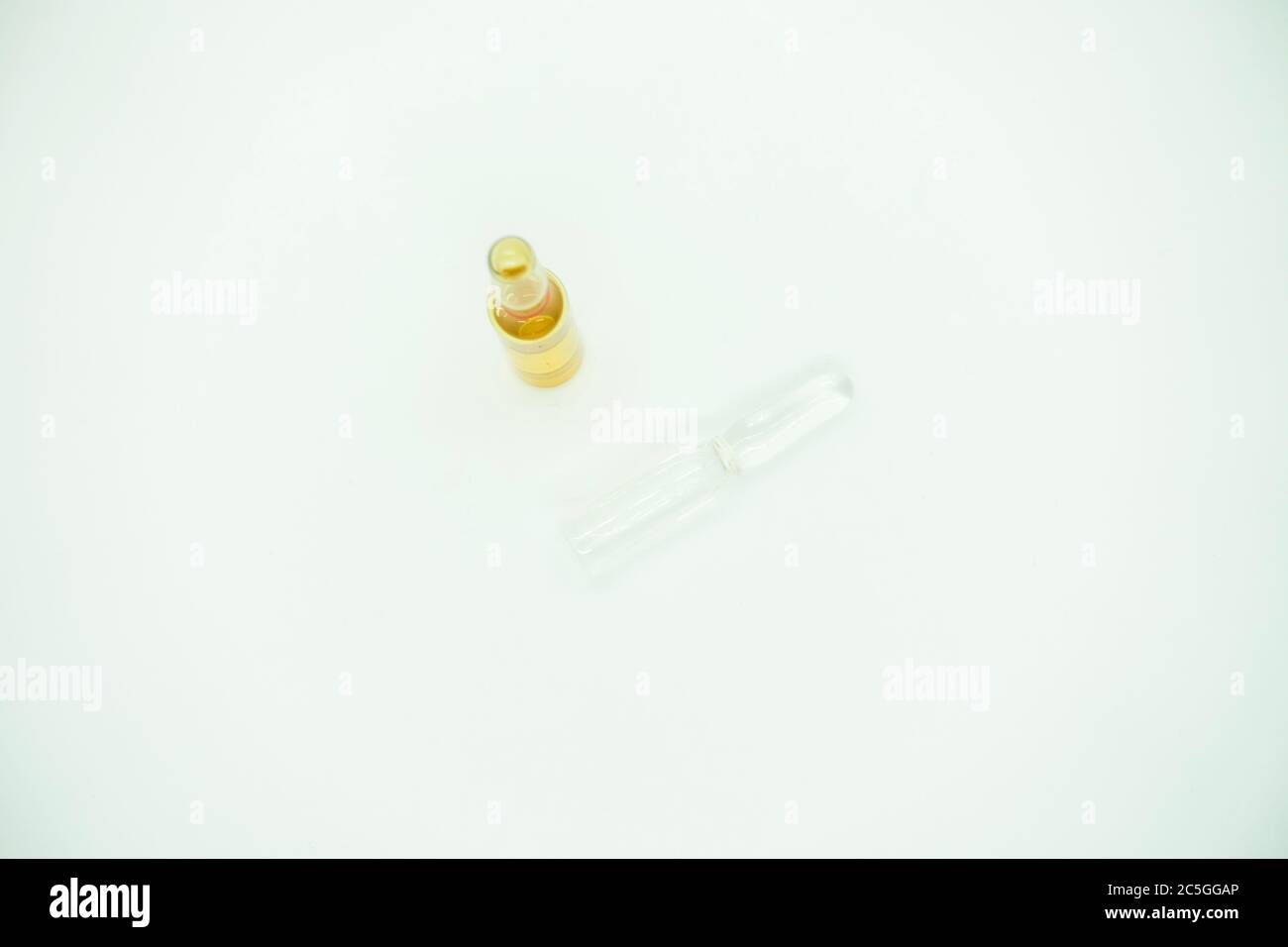 Medication ampoules for Intravenous injections on isolated white ...