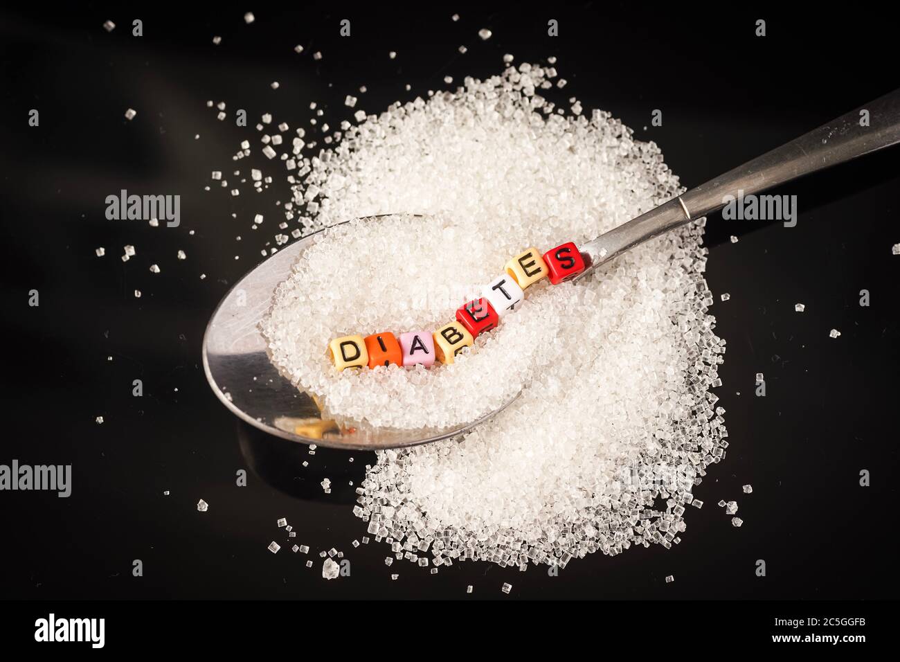 Diabetes Concept: Diabetes wordings on top of sugar heaps. November is ...