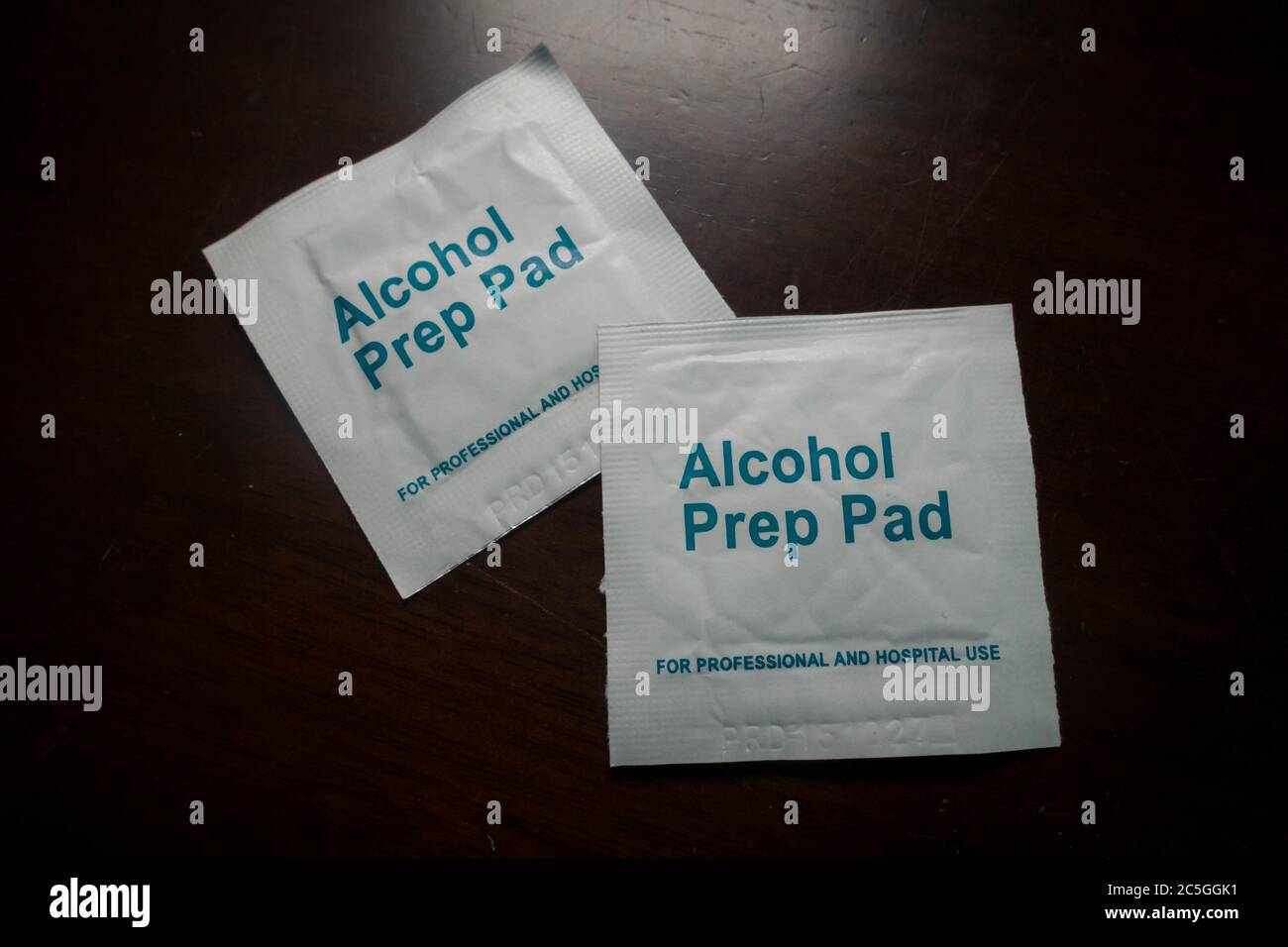 alcohol swab, isolated, used to sterilized skin area prior to injection ...