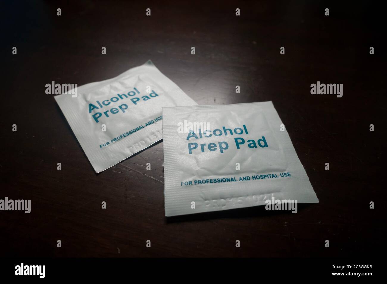 alcohol swab, isolated, used to sterilized skin area prior to injection ...