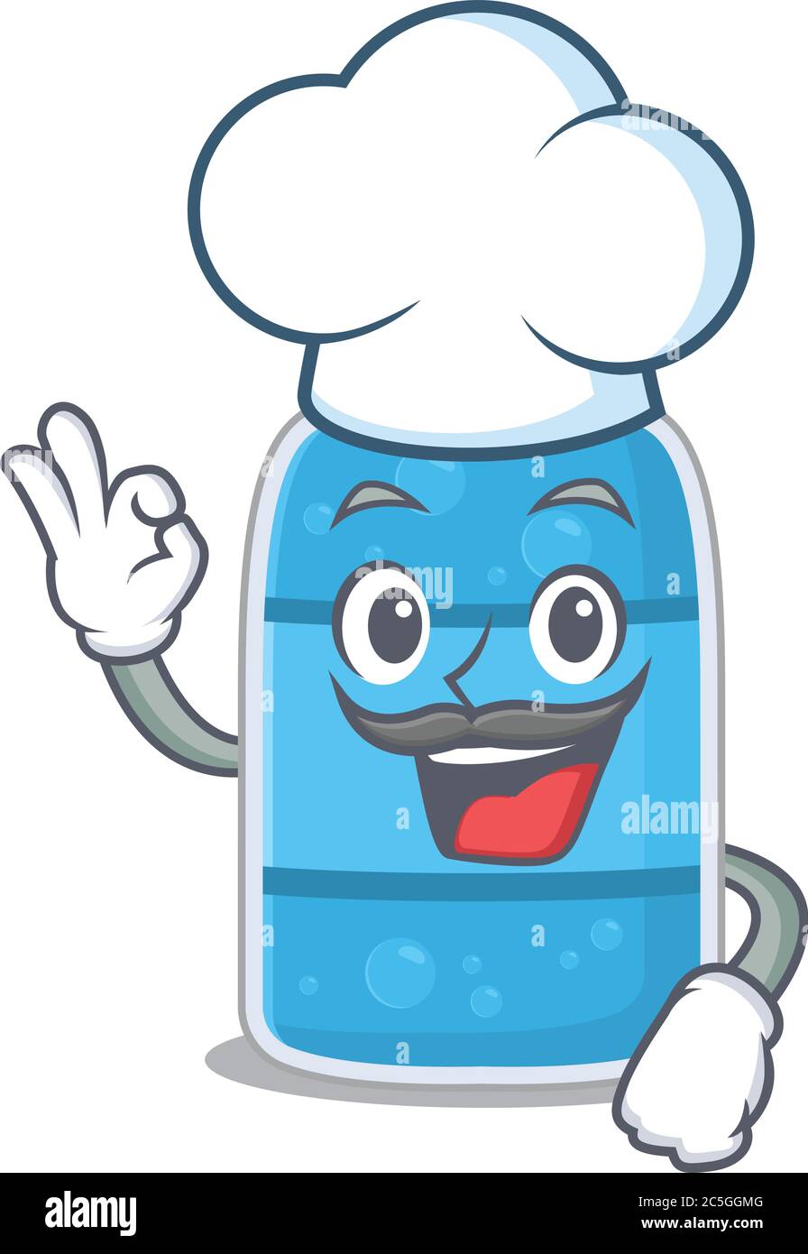 Talented hand wash gel chef cartoon drawing wearing chef hat Stock ...