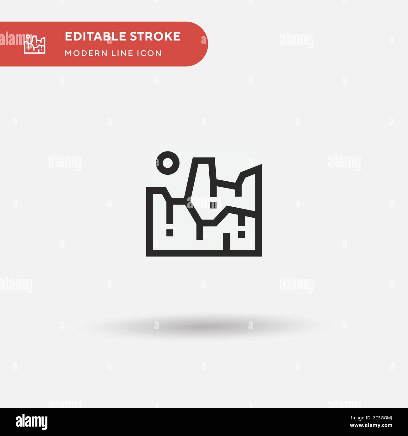 Rock Simple vector icon. Illustration symbol design template for web ...