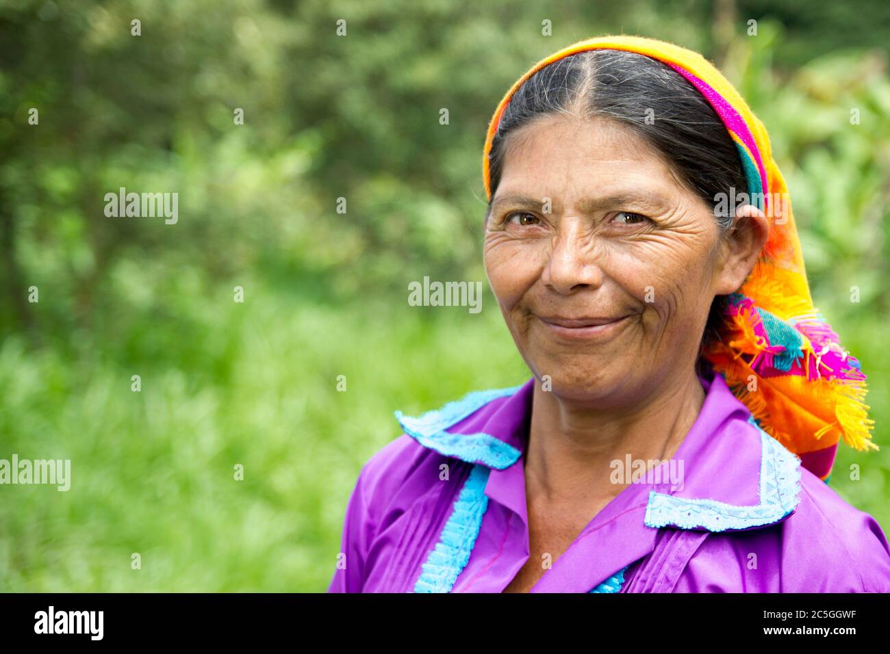 Indigenous lenca woman smiling Stock Photo - Alamy