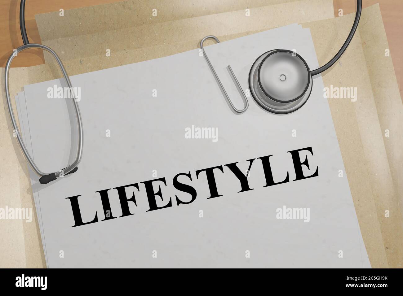 3D illustration of LIFESTYLE title on a medical document Stock Photo ...