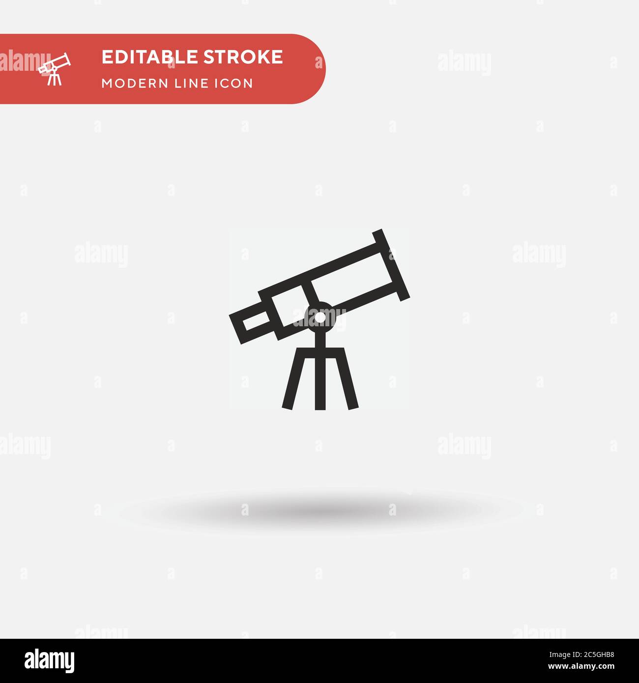 Telescope Simple vector icon. Illustration symbol design template for ...